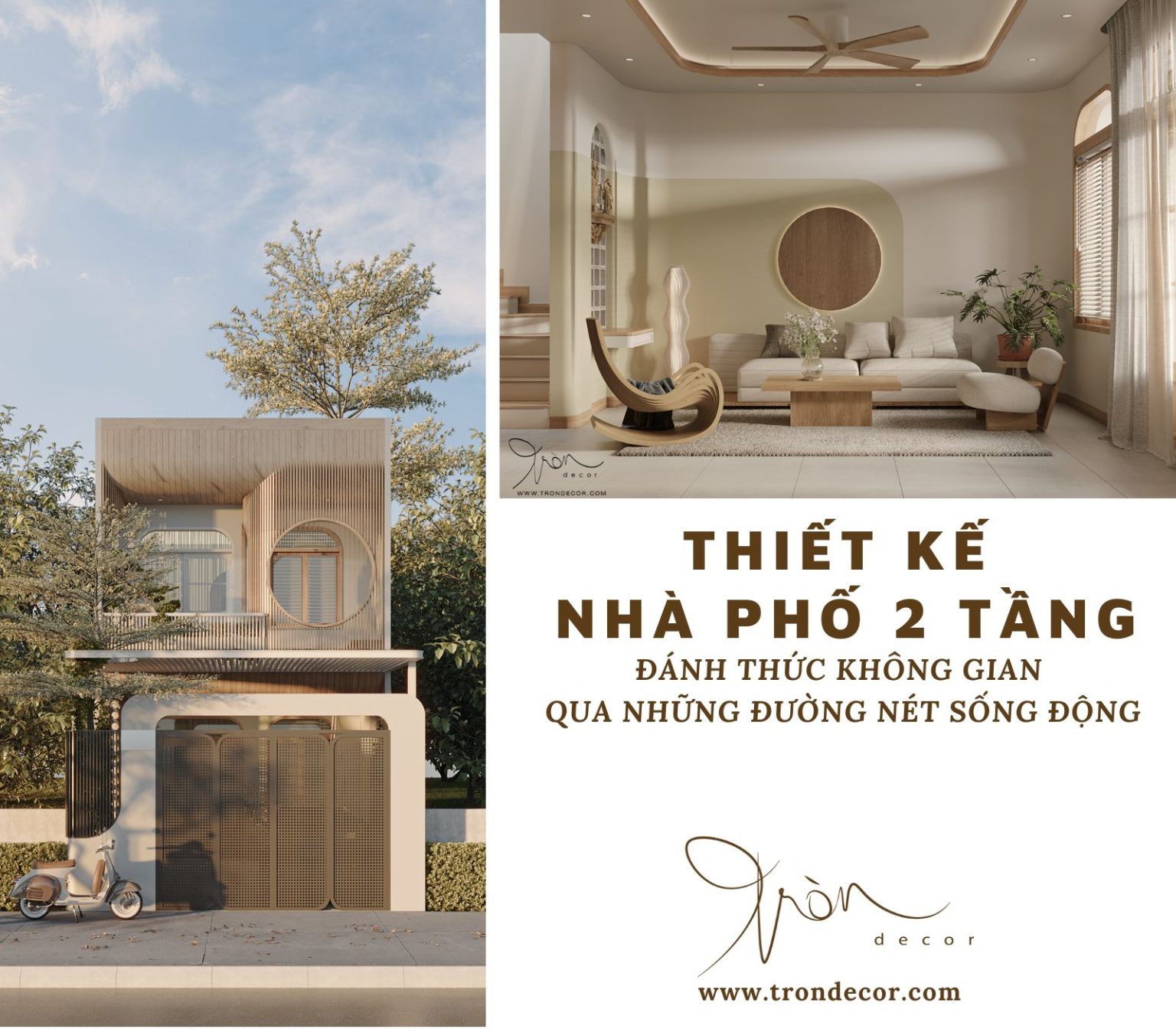 THIẾT KẾ NHÀ PHỐ 2 TẦNG – ĐÁNH THỨC KHÔNG GIAN QUA NHỮNG ĐƯỜNG NÉT SỐNG ...