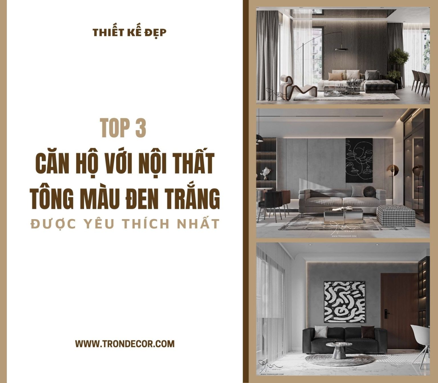 TOP 3 CĂN HỘ VỚI NỘI THẤT TÔNG MÀU ĐEN TRẮNG ĐƯỢC YÊU THÍCH NHẤT ...